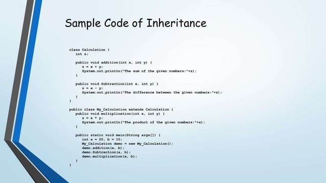 Inheritance in Java | PPTX | Programming Languages | Computing
