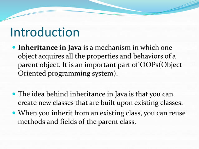 Inheritance in java | PPTX