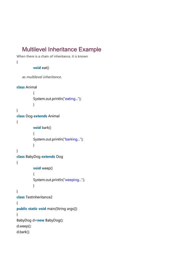 Inheritance in Java.pdf | Programming Languages | Computing