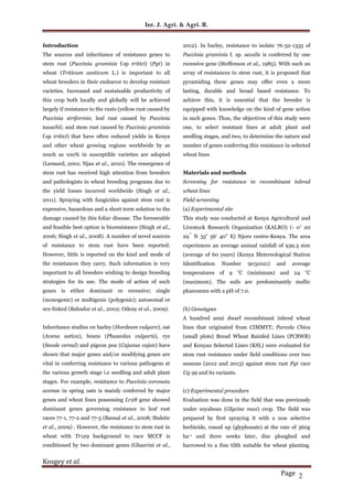 Inheritance of stem rust (Puccinia graminis Pers. F. Sp. Tritici ericks ...