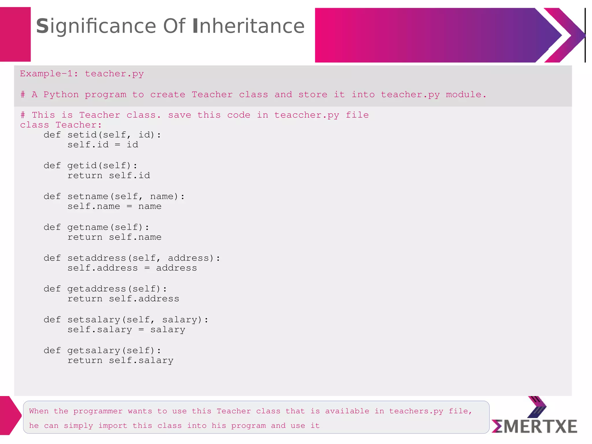 Python Programming Inheritance And Polymorphism Ppt