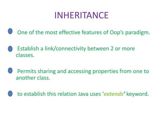 Inheritance in JAVA PPT | PPTX | Programming Languages | Computing