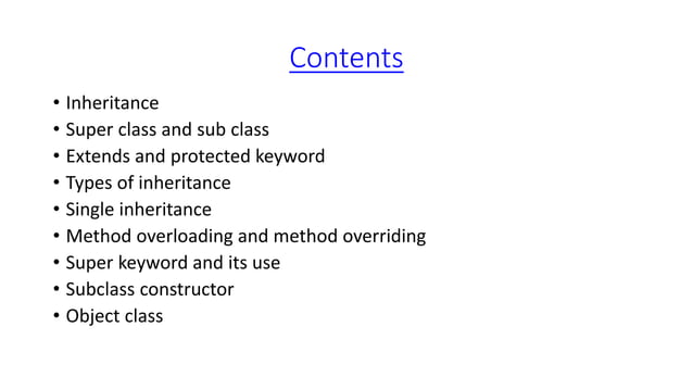 Java Inheritance Sub Class Constructors Method Overriding Ppt