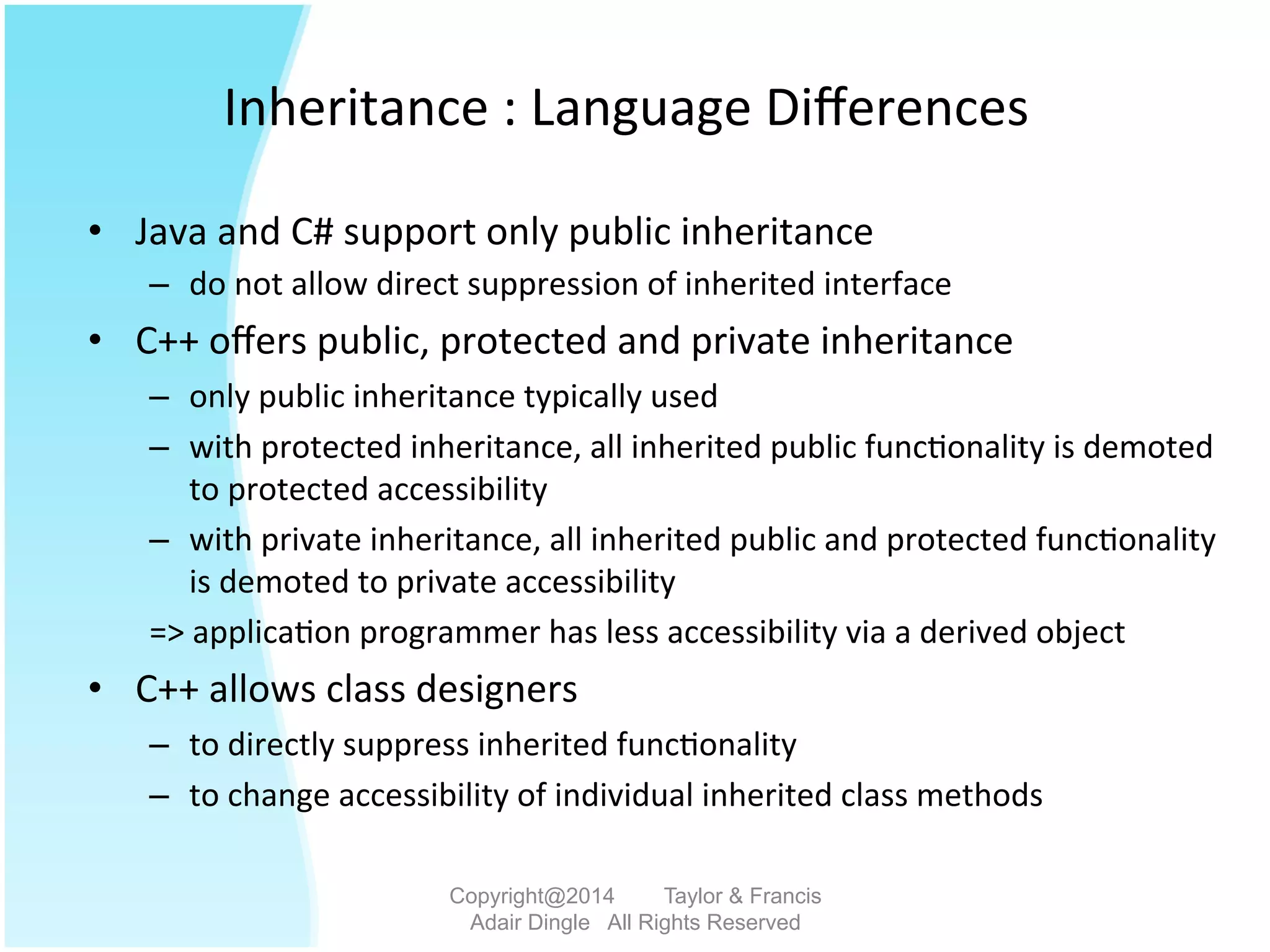 Object-oriented design: Inheritance subtyping (vs. Composition) | PPT