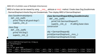 Inheritance Super and MRO _ | PPTX