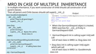 Inheritance Super and MRO _ | PPTX