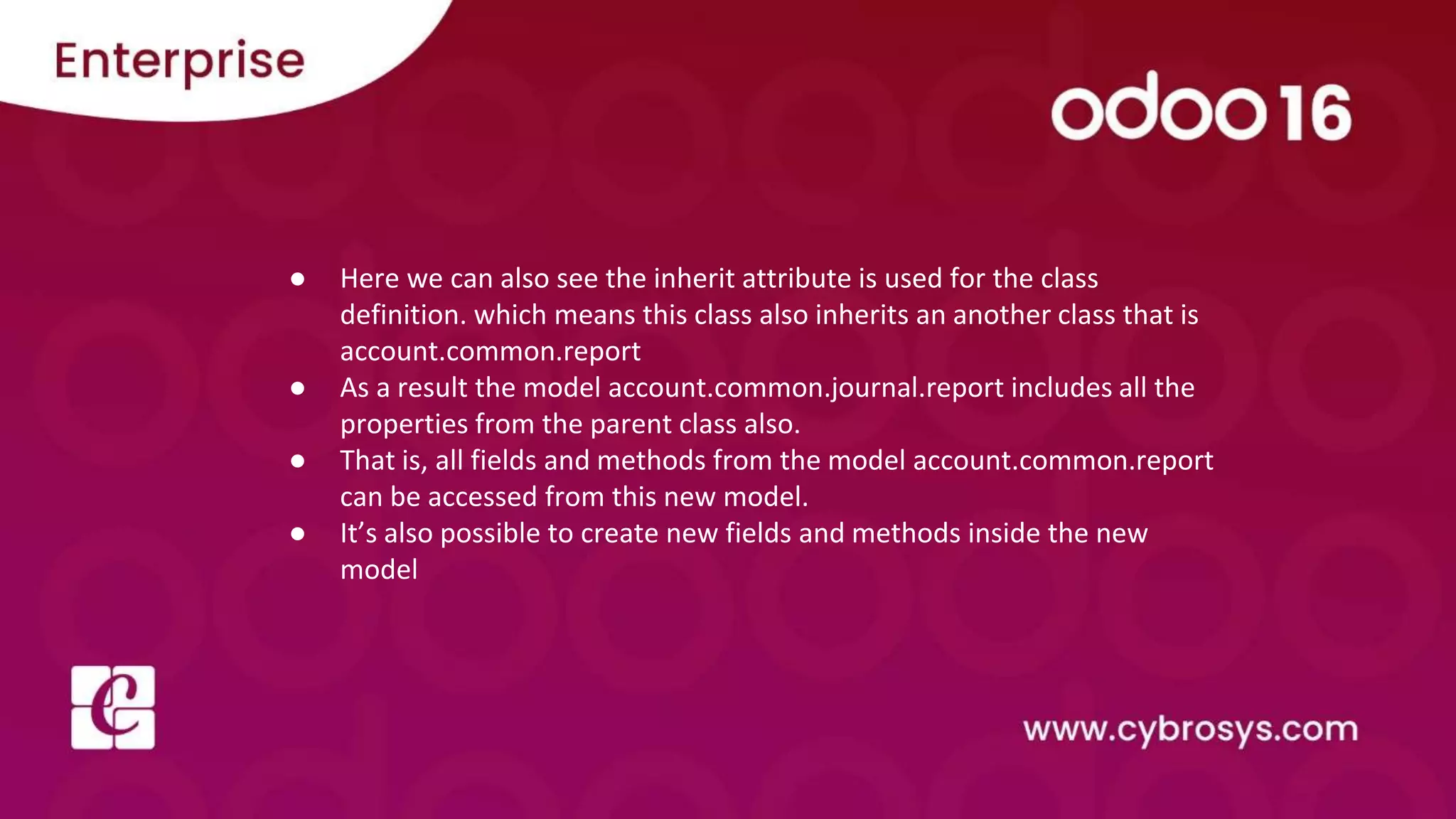 Inheritance | Traditional Prototype Inheritance in Odoo 16 | PPT
