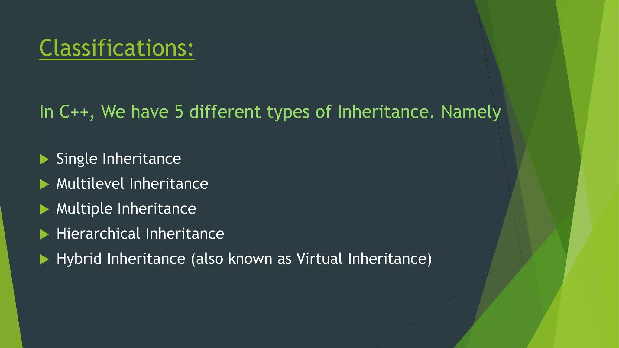 Inheritance With Classifications Ppt Free Download 