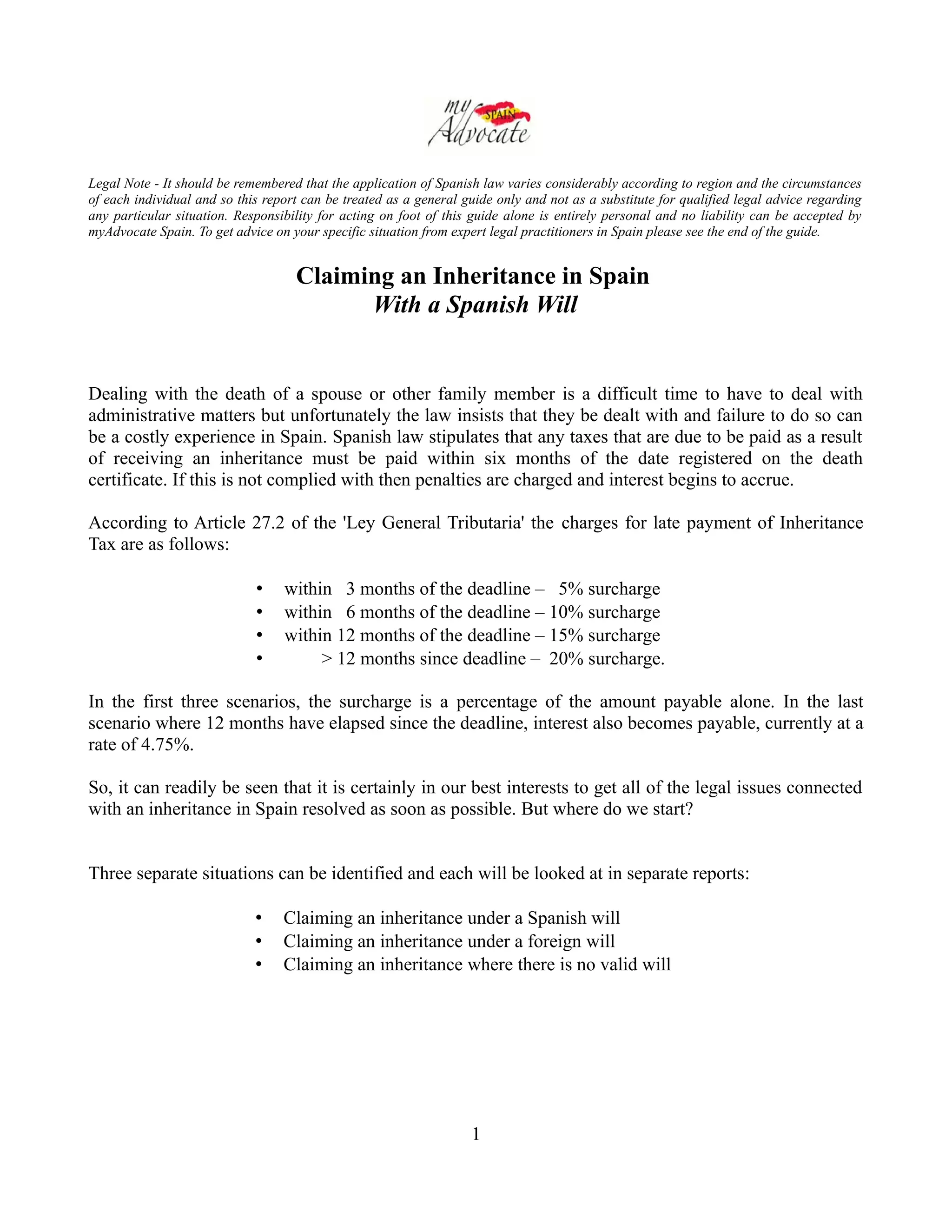 Inheritance with a spanish will | PDF