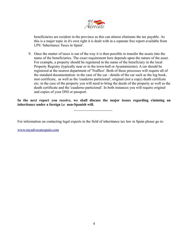 Inheritance with a spanish will | PDF