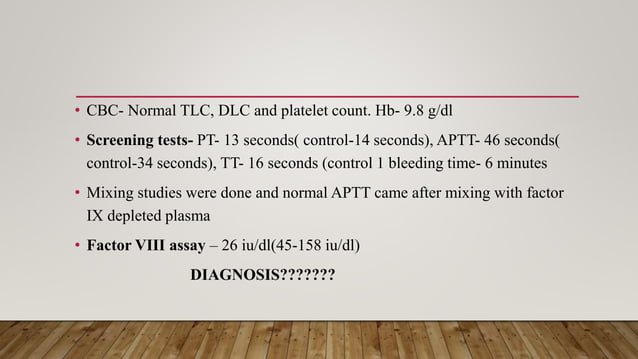 Inherited bleeding disorders | PPTX