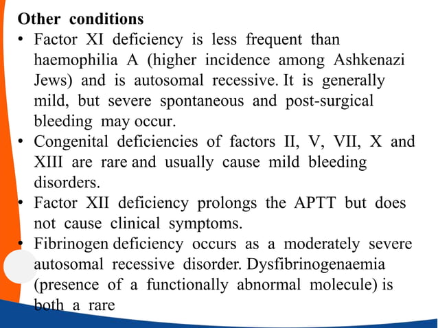 Inherited disorders of coagulation | PPTX | Blood Disorders | Diseases ...