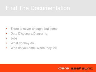 Geek Sync | How to Deal with an Inherited SQL Server | PPT