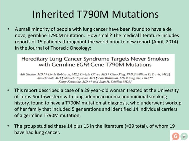 Inherited T790M EGFR Mutation and Lung Cancer Risk