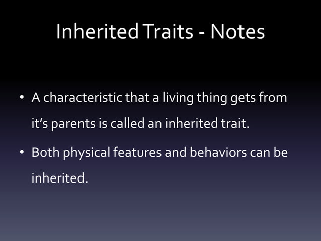 Inherited traits | PPTX