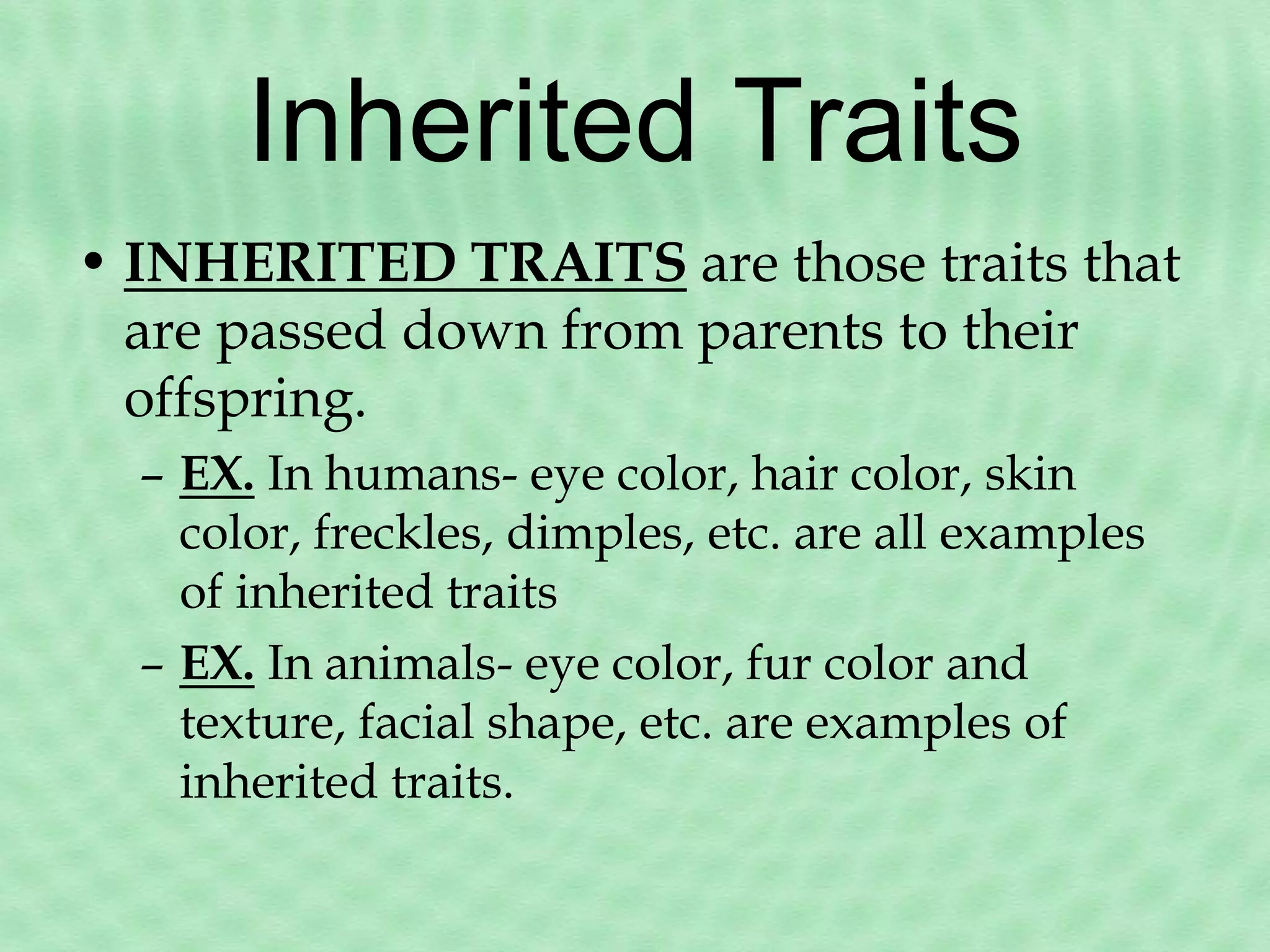 Inherited traits | PPT
