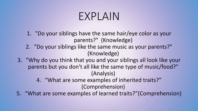 Inherited Traits/Learned Behaviors | PPT