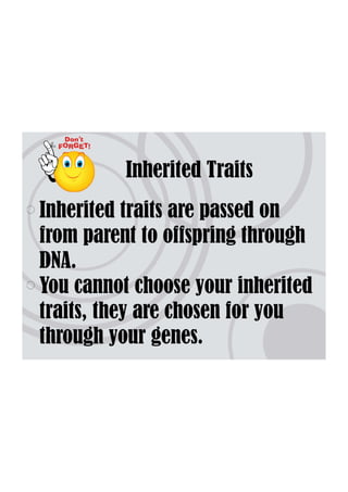 Inherited vs acquired traits 2 | PDF