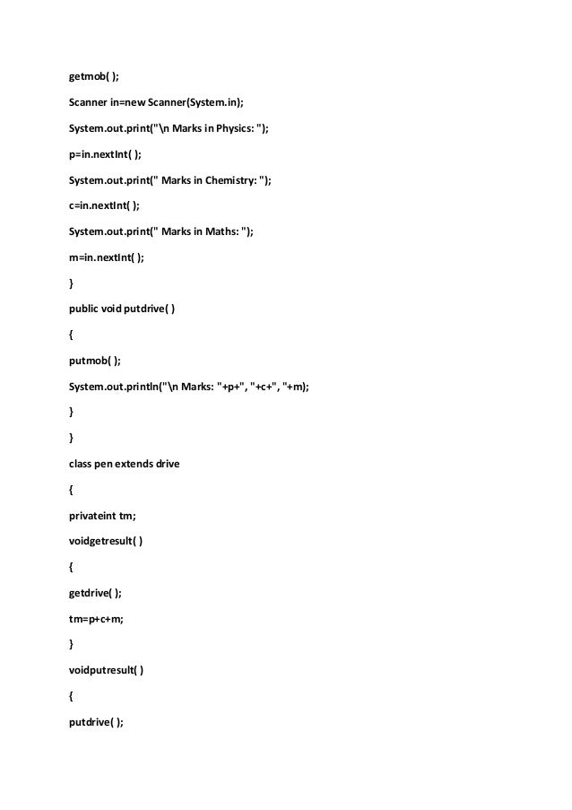 WAP to implement inheritance and overloading methods in java