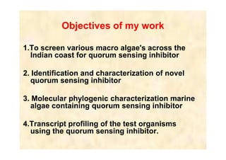 Inhibhition of quorum sensing | PDF
