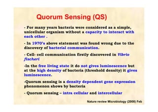 Inhibhition of quorum sensing | PDF