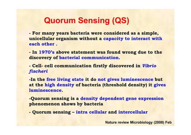 Inhibhition of quorum sensing | PDF