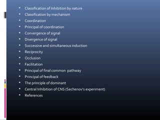 Inhibition of the central nervous system | PPT