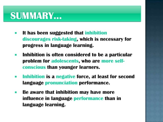 Inhibition in language acquisition | PPTX