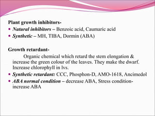 VARIOUS GROWTH INHIBITORS AND RETARDANTS THEIR ROLE IN YIELD AND ...