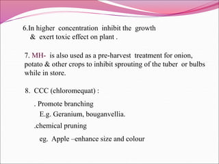 VARIOUS GROWTH INHIBITORS AND RETARDANTS THEIR ROLE IN YIELD AND ...