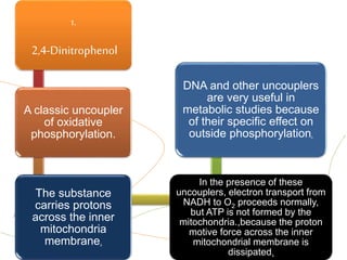 INHIBITORS AND UNCOUPLERS IN ELECTRONE TRANSPORT CHAIN | PPTX