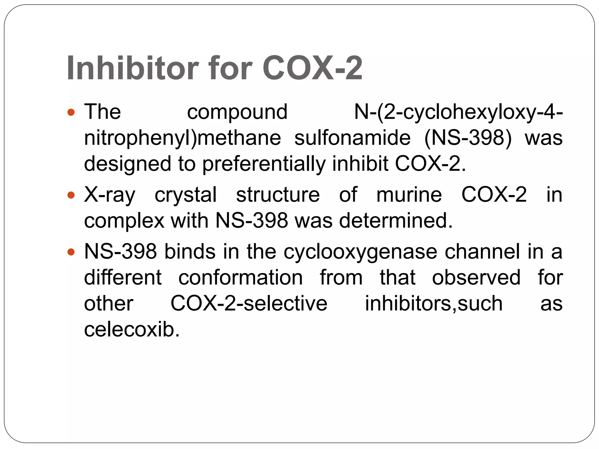 Inhibitors of cyclooxygenase | PPTX