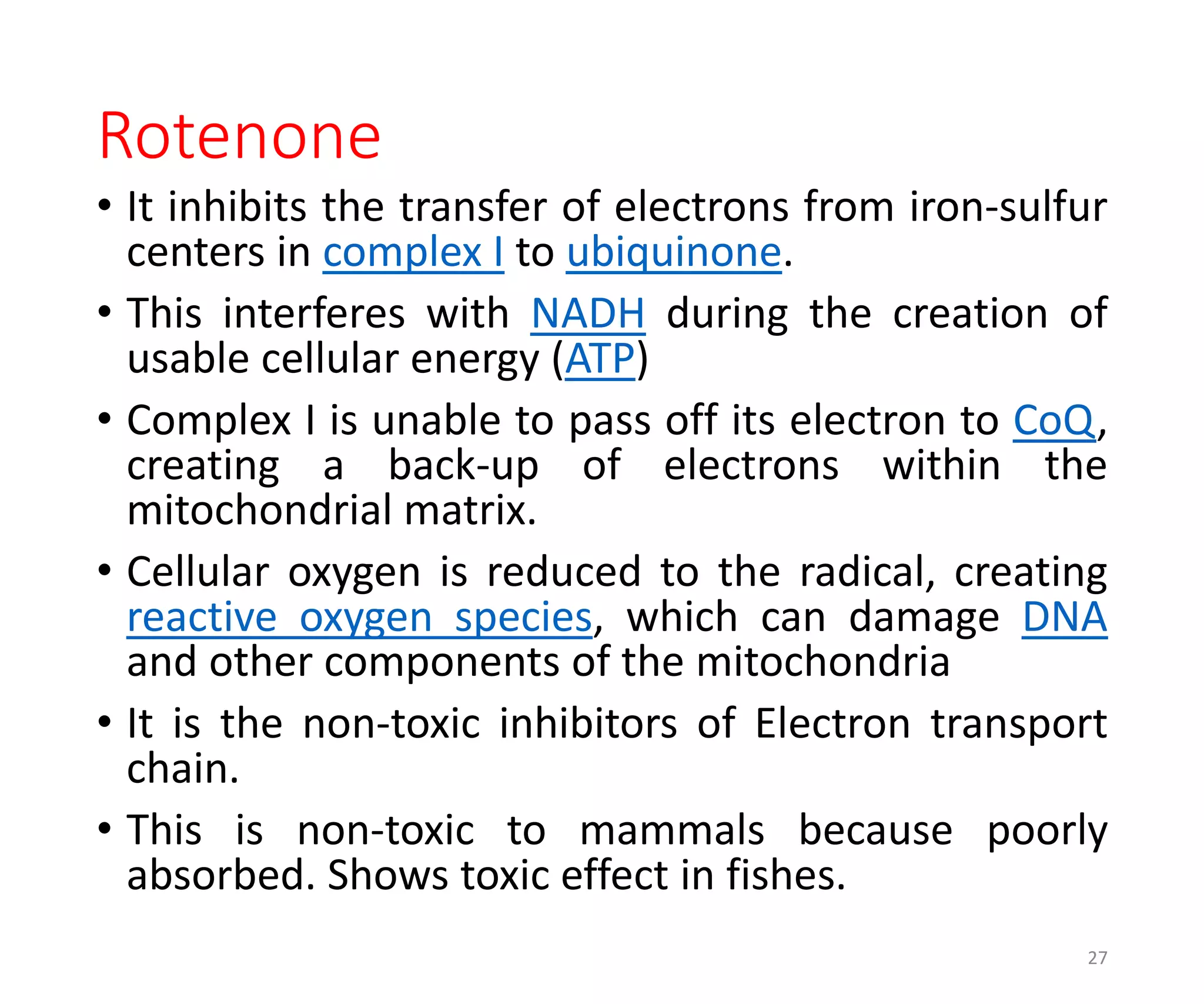 Inhibitors & uncouplers of oxidative phosphorylation & ETC | PPTX