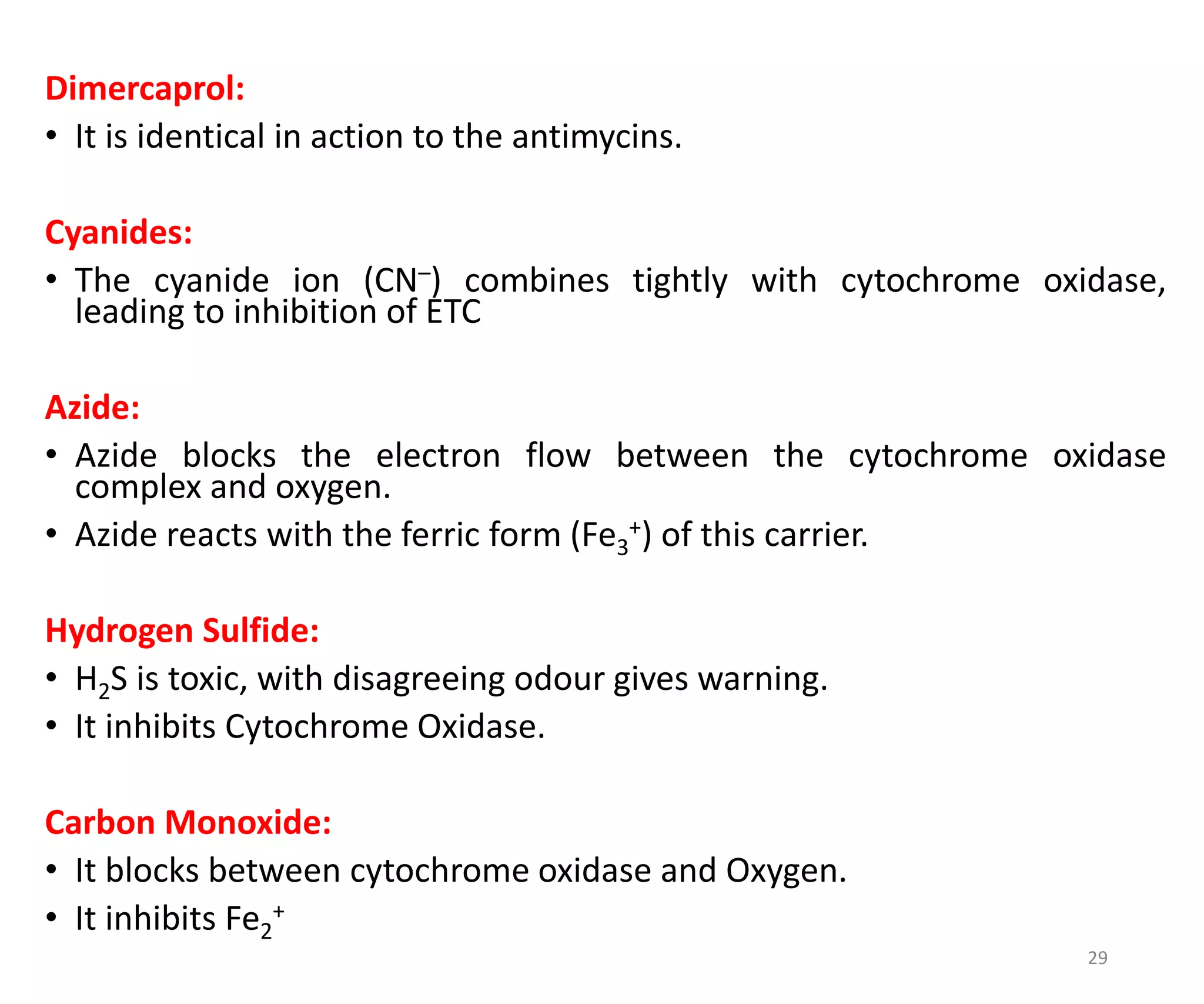 Inhibitors & uncouplers of oxidative phosphorylation & ETC | PPTX