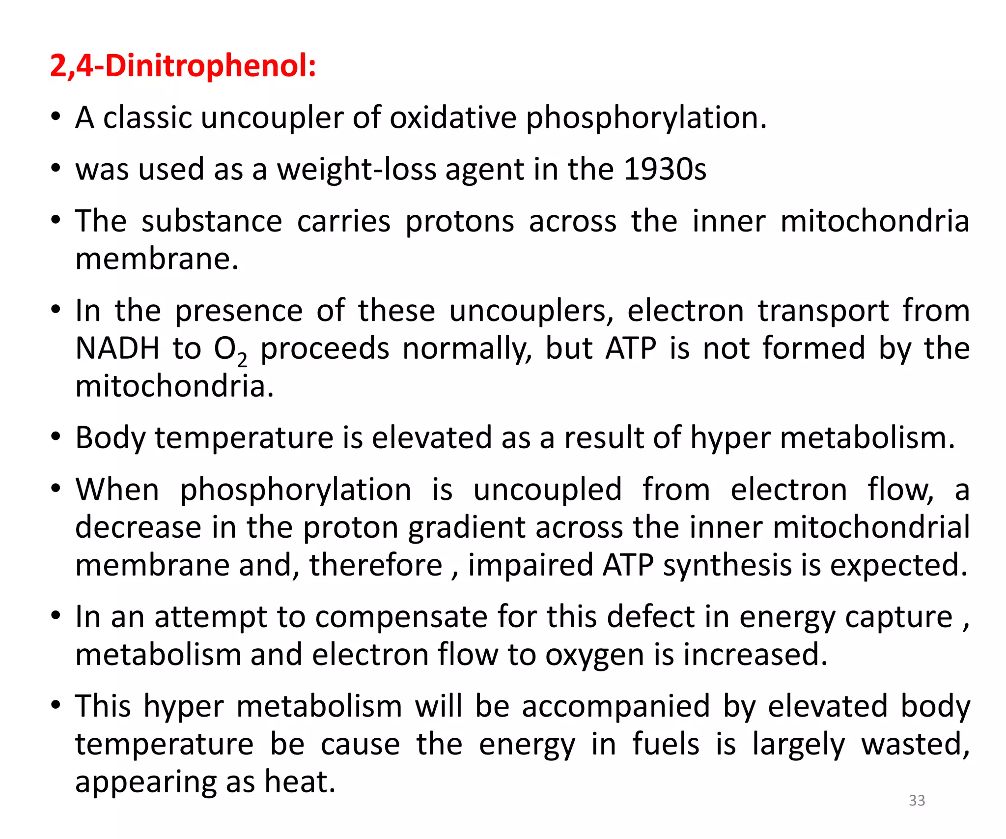 Inhibitors & uncouplers of oxidative phosphorylation & ETC | PPTX