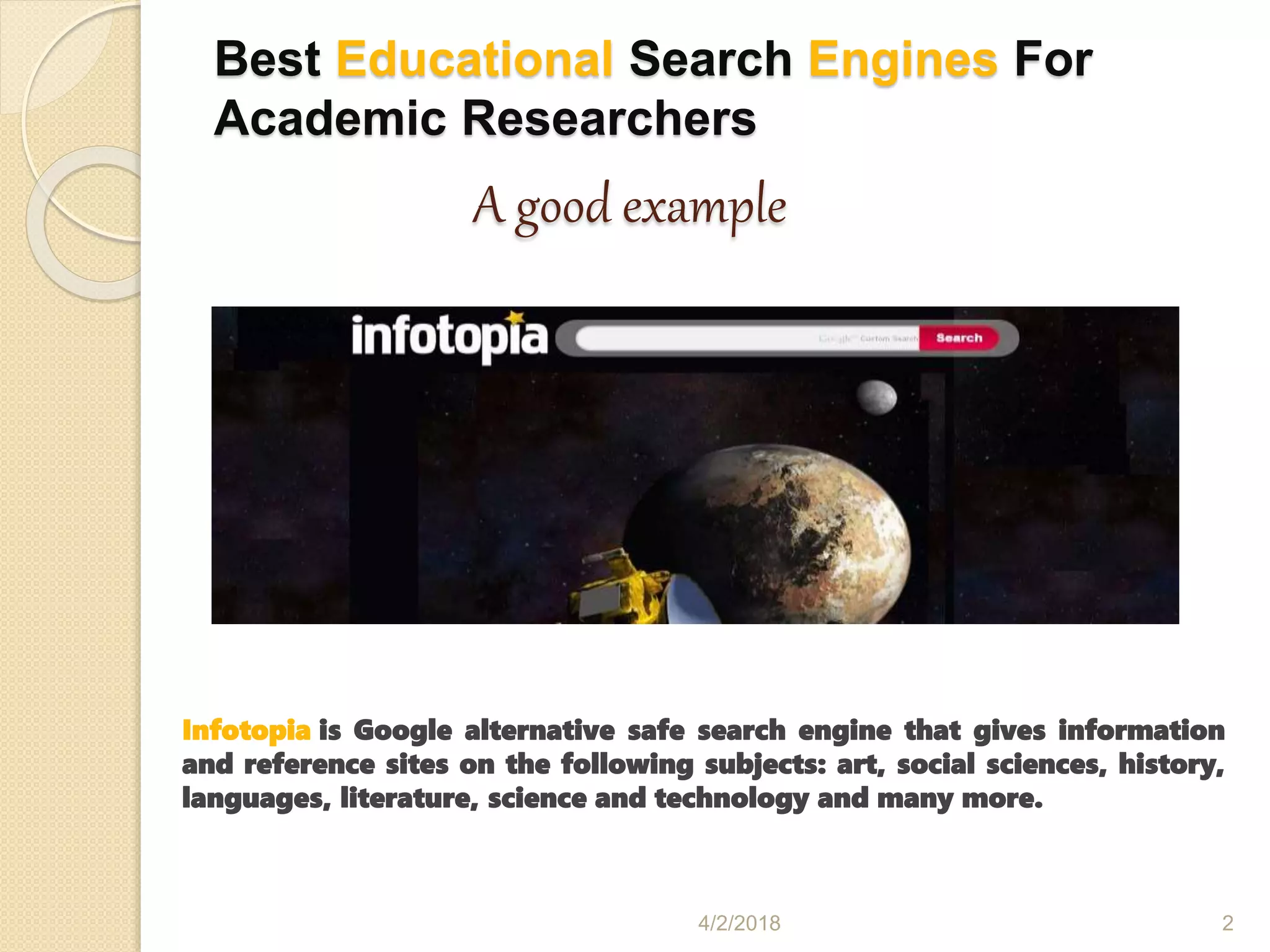 Scholarly Search Engines | PPTX