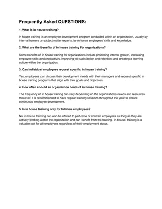 Best In House Training | Benefits, Tips, Examples 2023 | Petroleum ...