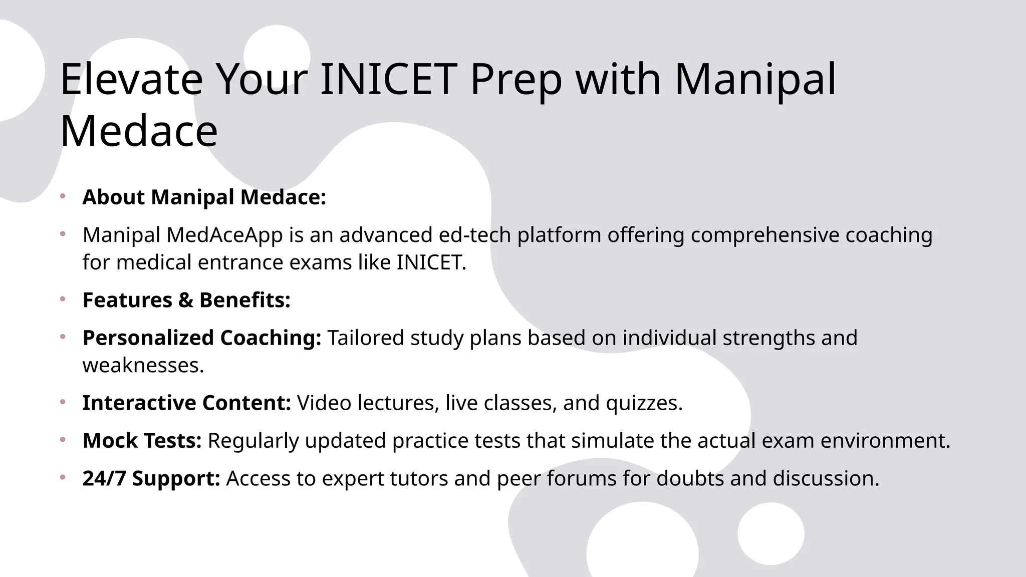 Ace your INICET 2025 With Manipal MedAce | PPTX