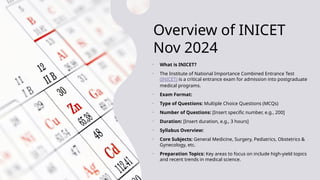 Ultimate Guide to INICET Nov 2024 Exam Preparation - Manipal MedAce | PPT