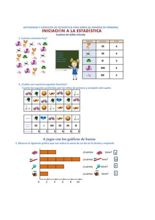 Iniciación a la estadística de primero de primaria | PDF