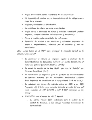 Iniciación formal de la actividad empresarial | PDF