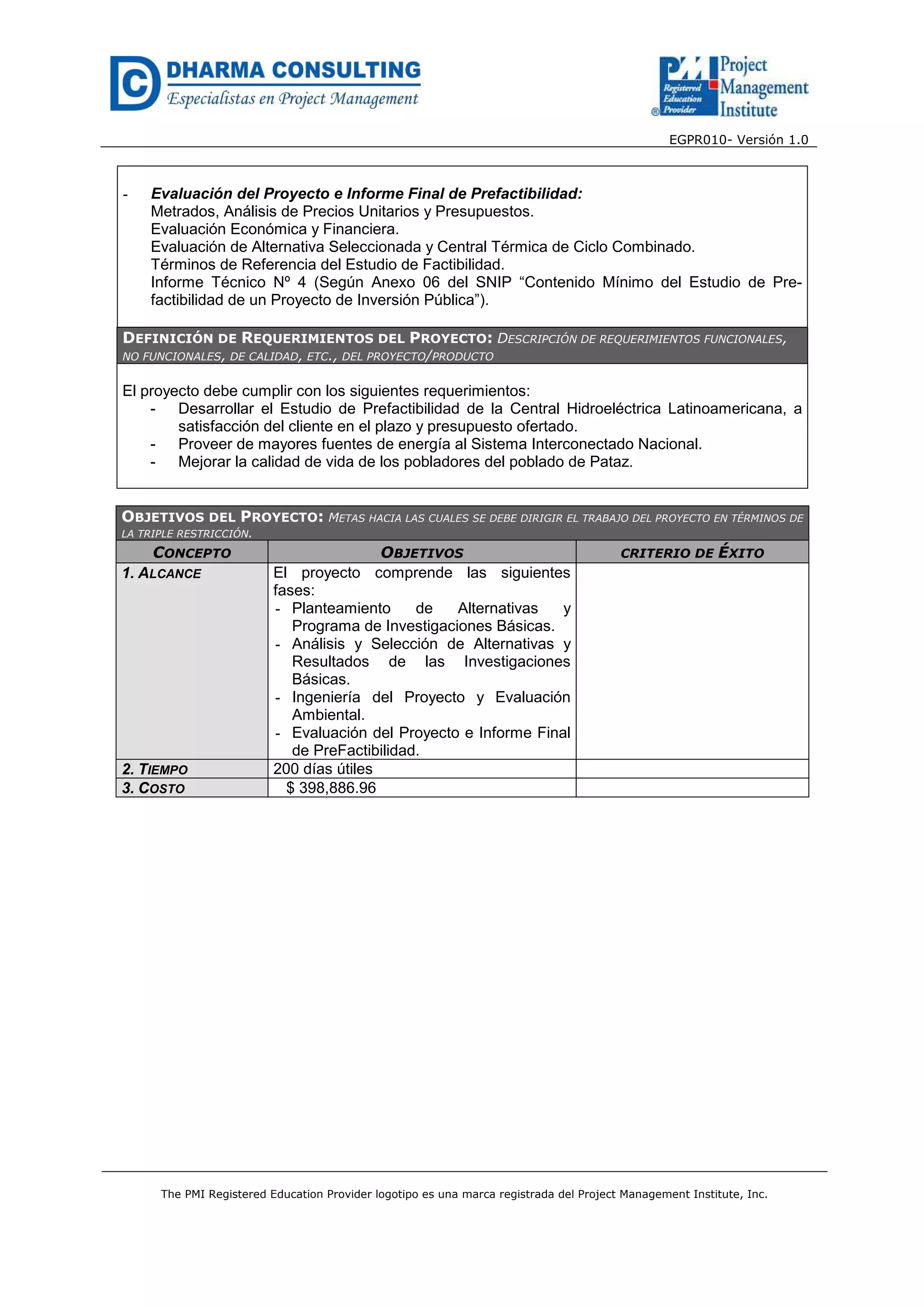 Estudio de Prefactibilidad de una Central Hidroelectrica en ...