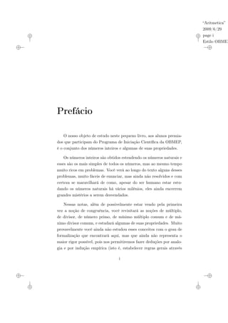 Iniciação à aritmética abramo hefez | PDF
