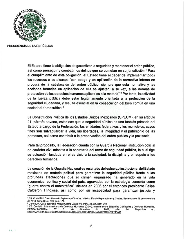 Iniciativa Presidencial Para Adscribir La Guardia Nacional A La Sedena Pdf