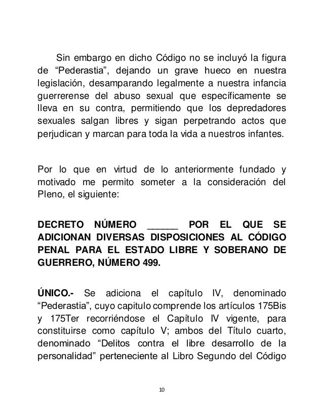 Iniciativa que adiciona al codigo penal del estado de guerrero el del… Iniciativa que adiciona al codigo penal del estado de guerrero el del…