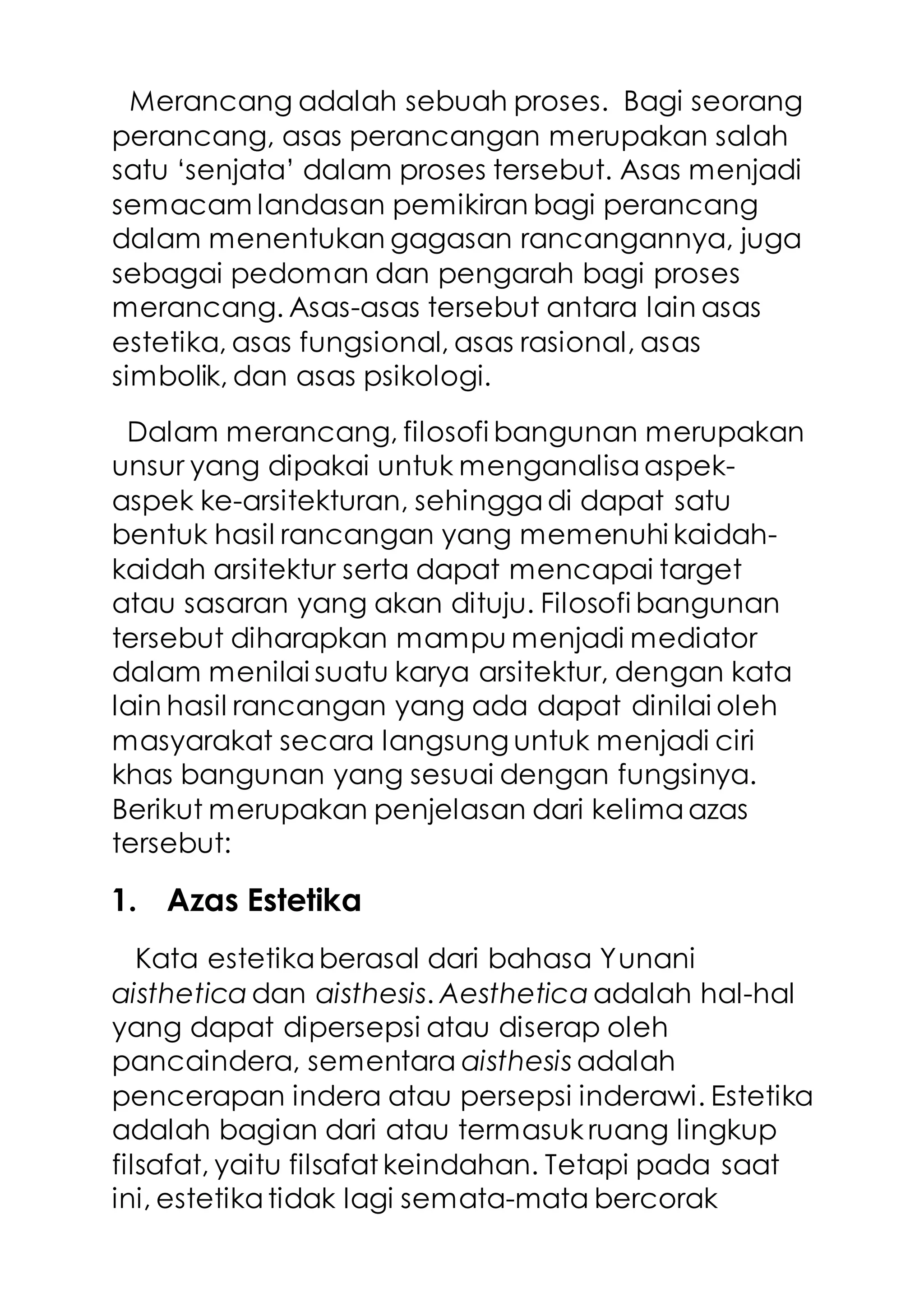 Azas Perancangan Arsitektur: 5 Azas Perancangan Arsitektur beserta ...