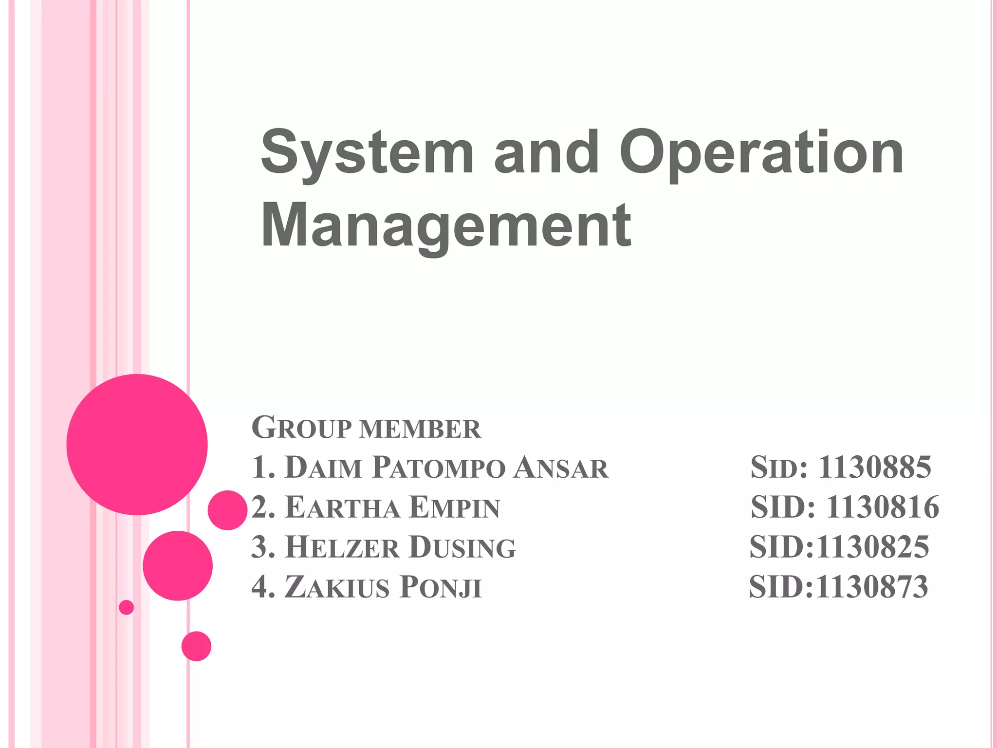 System and operation management | PPTX
