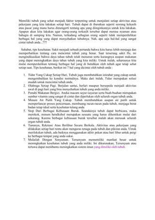 Inilah 7 hal yang dicintai oleh tubuh anda | PDF