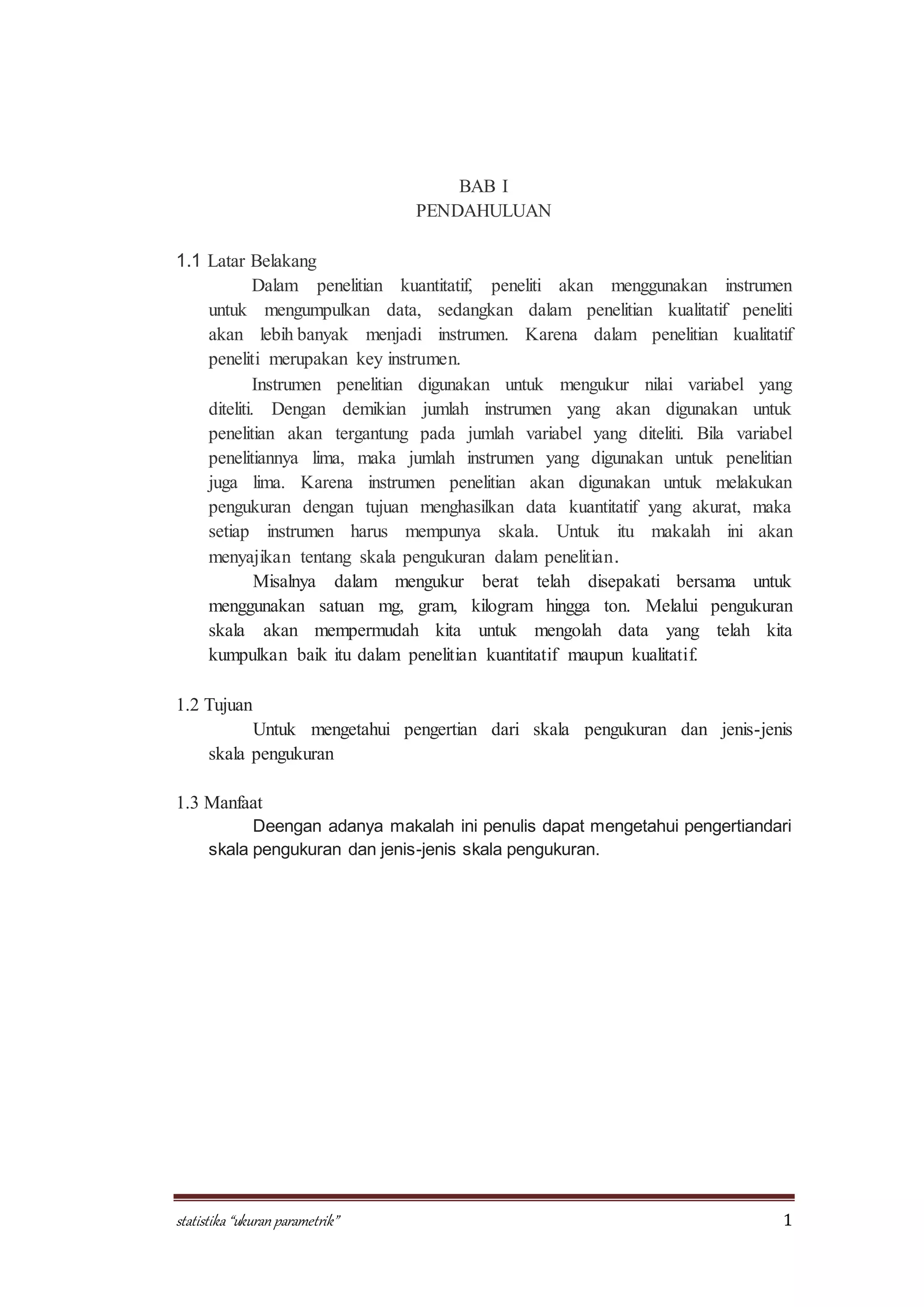 Skala Pengukuran data Statistika | PDF