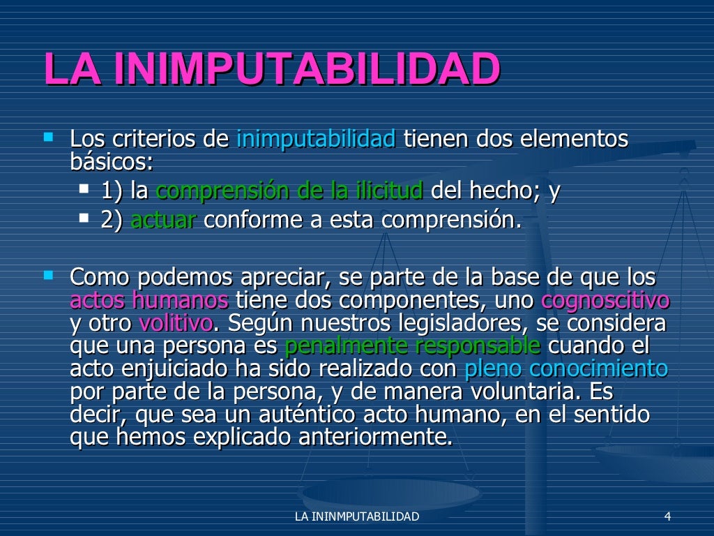 Inimputabilidad En El Código Penal